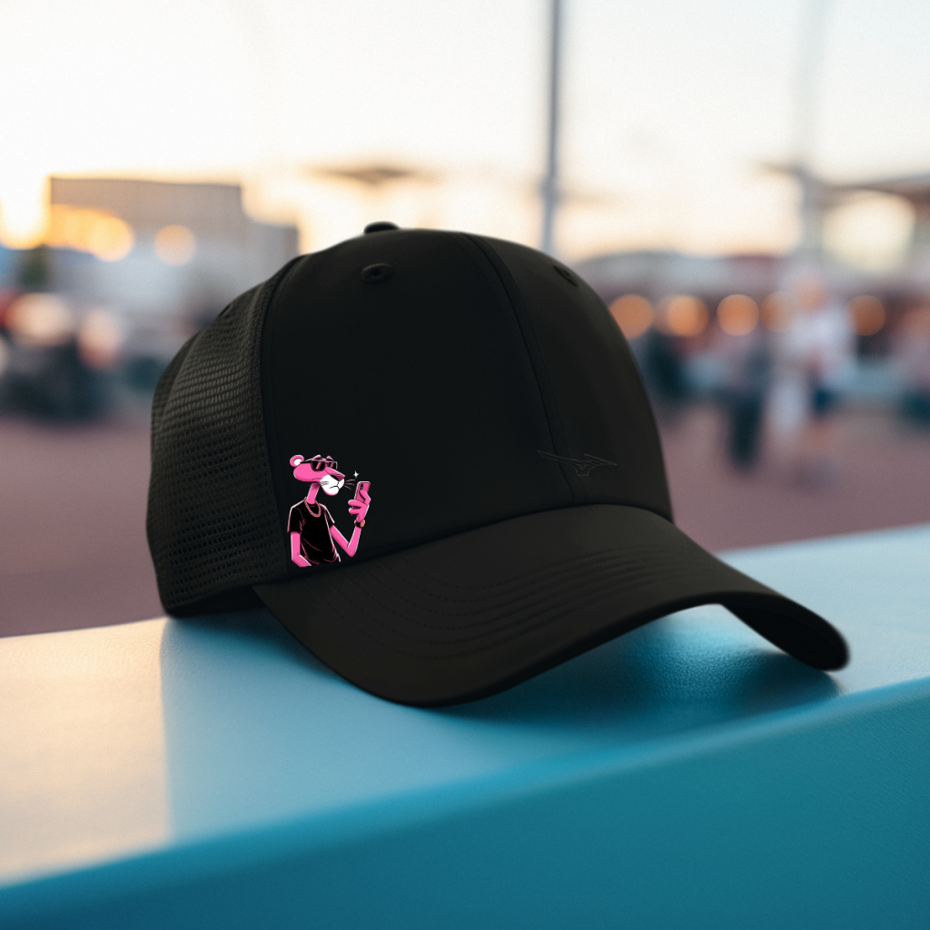 Boné Pantera Rosa Descolado Aba Curva e Regulável | Shopee Brasil