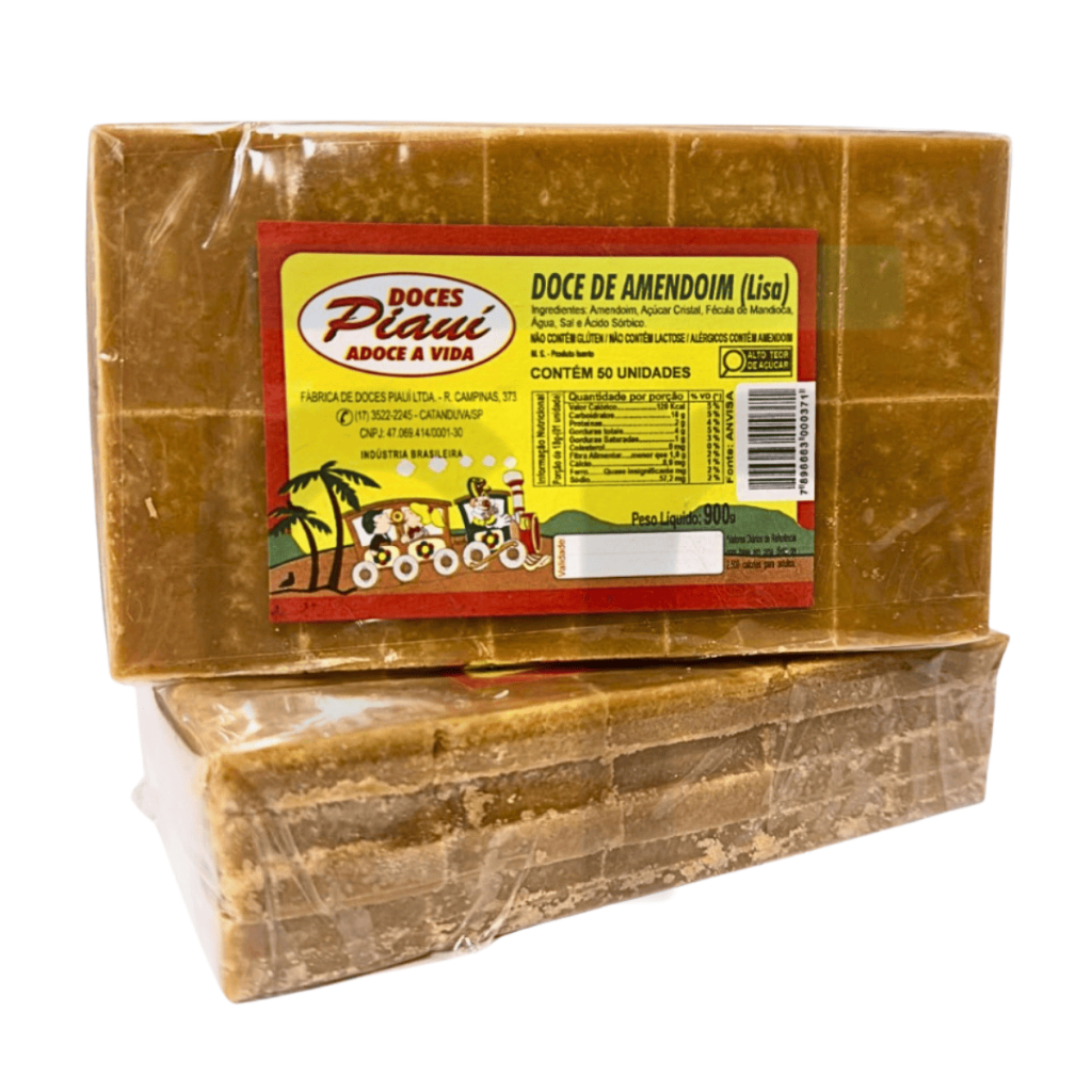 Paçoca Lisa 900g (50 Unidades) – Doces Piauí Sem Glúten e Sem Lactose ...