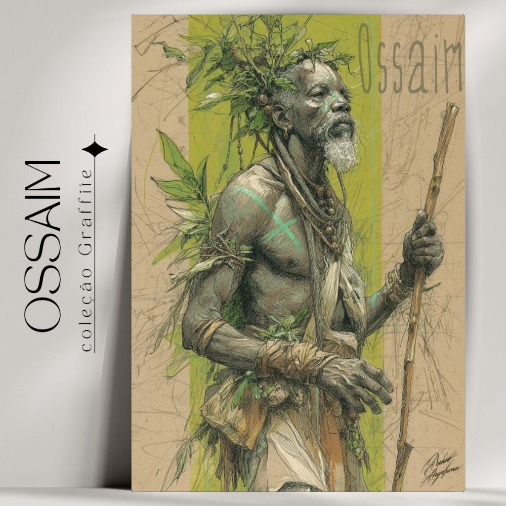 Quadro Decorativo Orixá Ossaim - Umbanda e Candomblé - Coleção Orixá ...