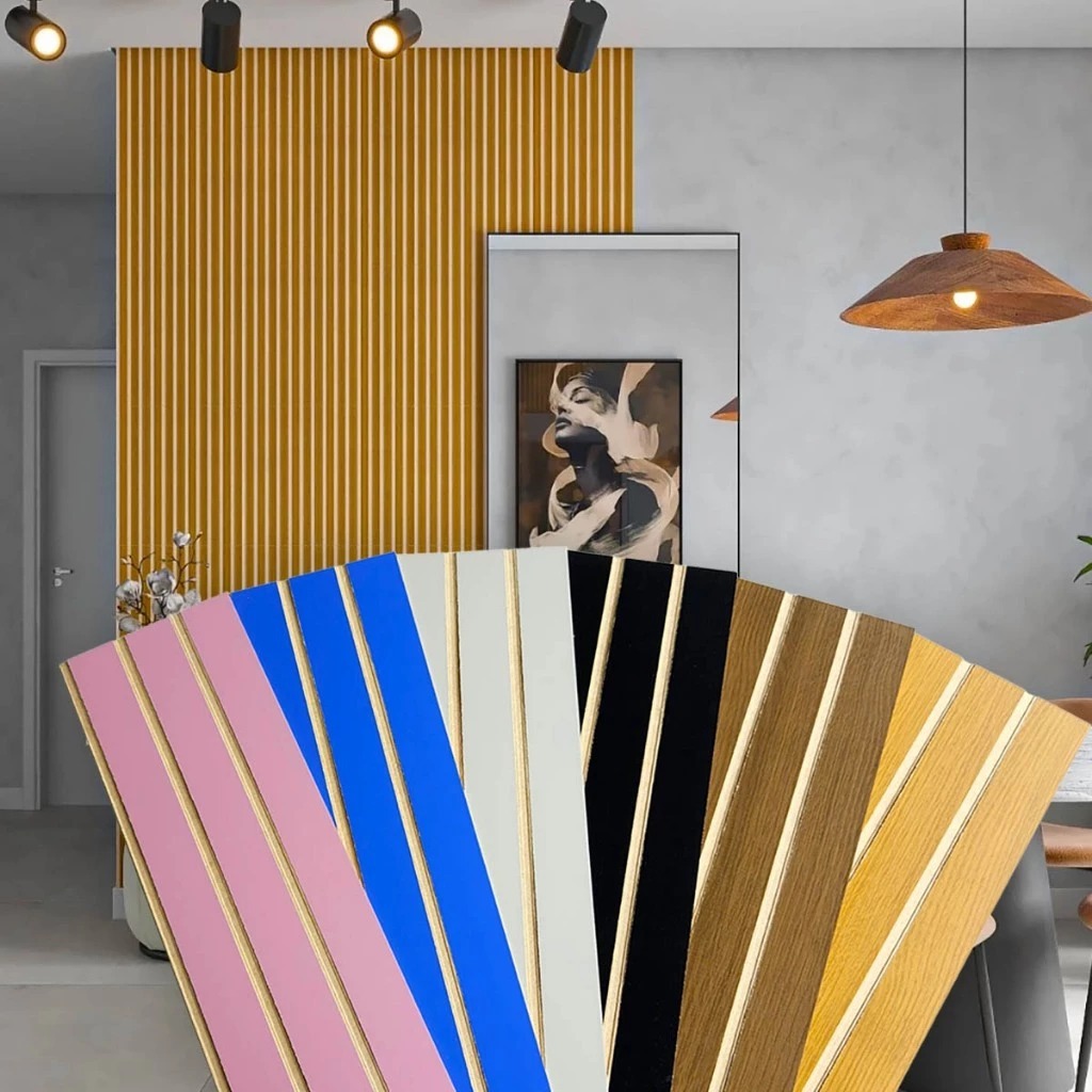 Kit 100 Revestimento Painel De Parede Ripado Decorativo MDF 45x11 ...