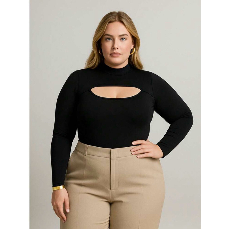 Body collant Gisele manga longa sofisticado plus size gg g1 | Shopee Brasil