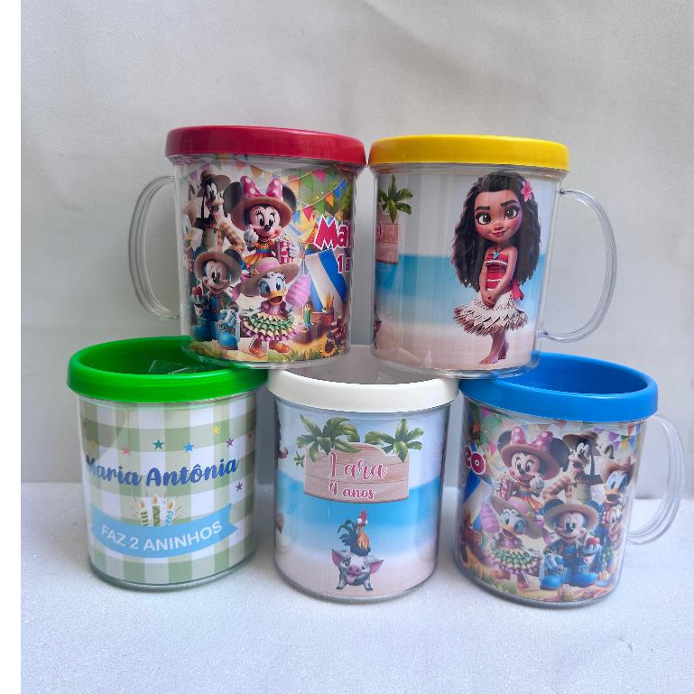 KIT 35 Caneca Acrílico Copo Rosqueável Personalizada com Tema Lembrança ...