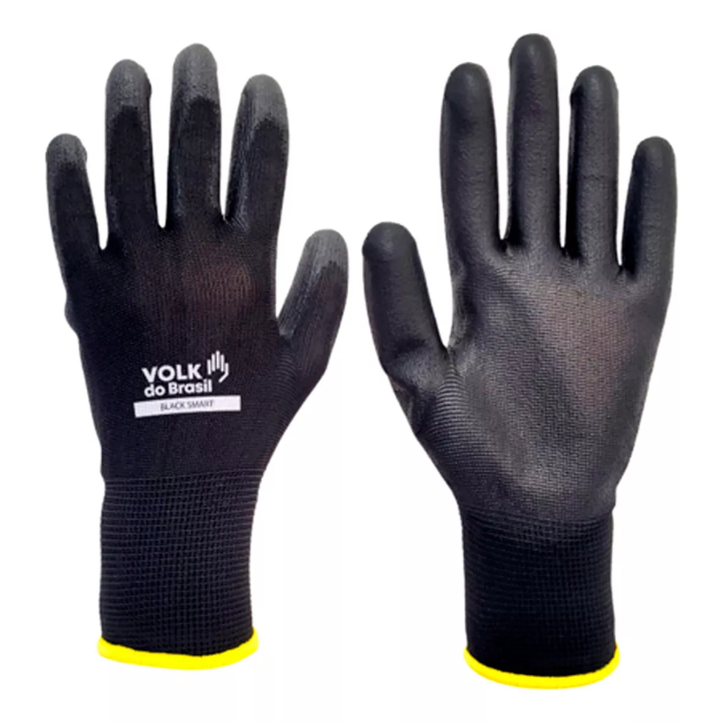 Kit 100 Luva Tatil Volk CA 30916 Seguranca Protecao Banhada Luva PU ...