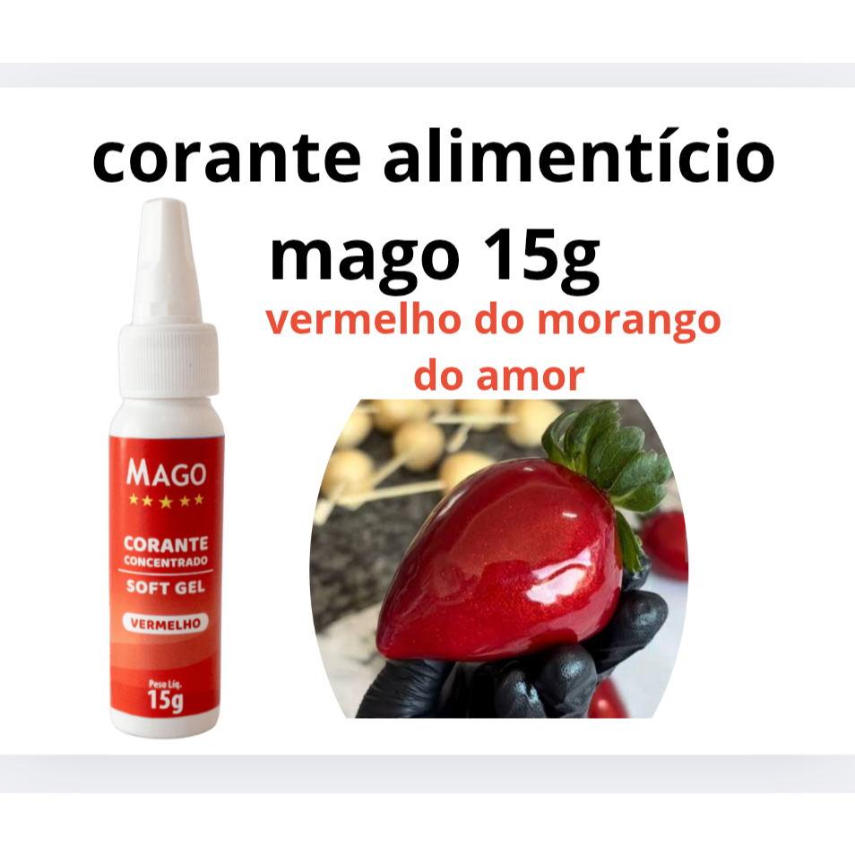 Corante soft gel alimentício mago 15gramas, pode ser usado morango amor ...