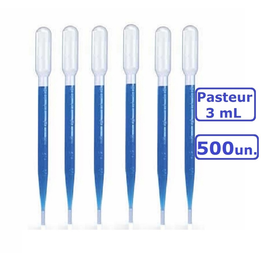 Pipeta Pasteur 3mL Conta Gotas Graduada Pct. 500 Pipetas | Shopee Brasil