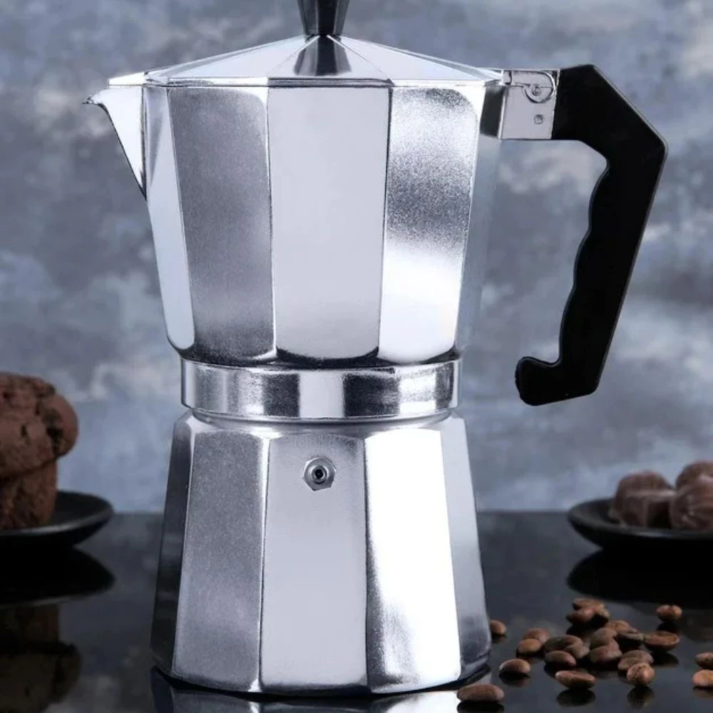 Cafeteira Italiana Jarra Bule Chaleira Preparo Fazer Xícaras Café Aço ...