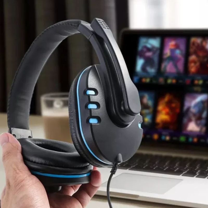 Headset Gamer com Fio P3 Som Estéreo com Microfone para PC e Console ...