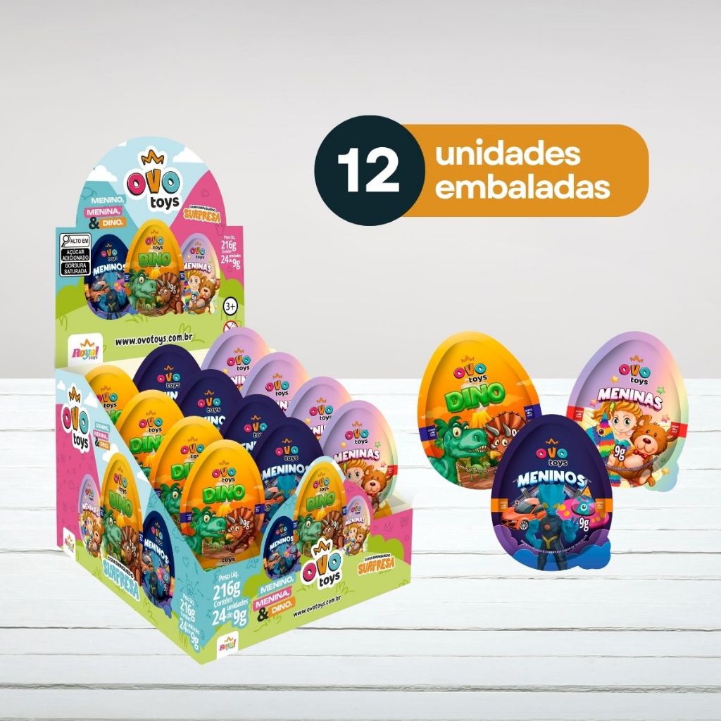 Ovo Toys Surpresa Misto 12un Royal Choco Colecionável | Shopee Brasil