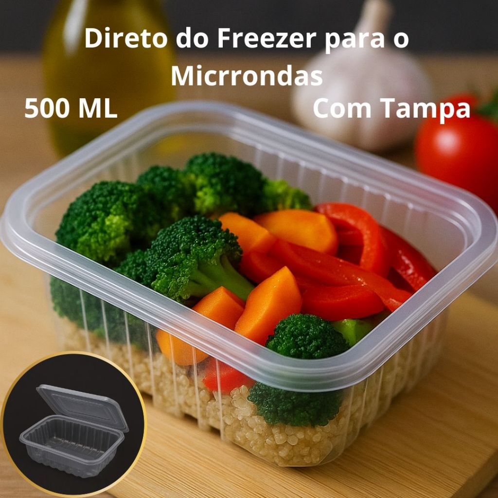 Pote Embalagem Descartavel Marmita Retangular Plástico Reutilizavel ...