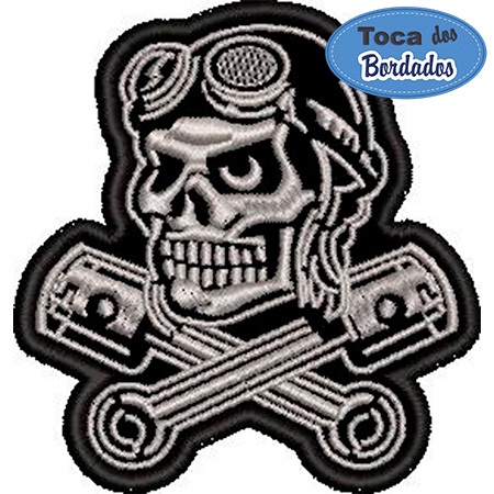 Patch Bordado Skull Rider 7,5x7cm Cód.1478 - Caveira Motociclista - independente | Shopee Brasil