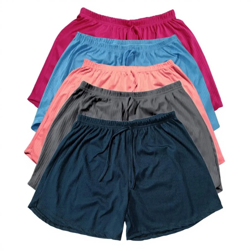 Kit 5 Shorts Canelados Plus Size Feminino Confortavel e Soltinho G1 G2 ...