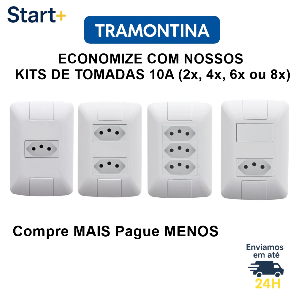 Kit Tomadas 10A ARIA – Simples, Duplas, Triplas, Interruptores ...