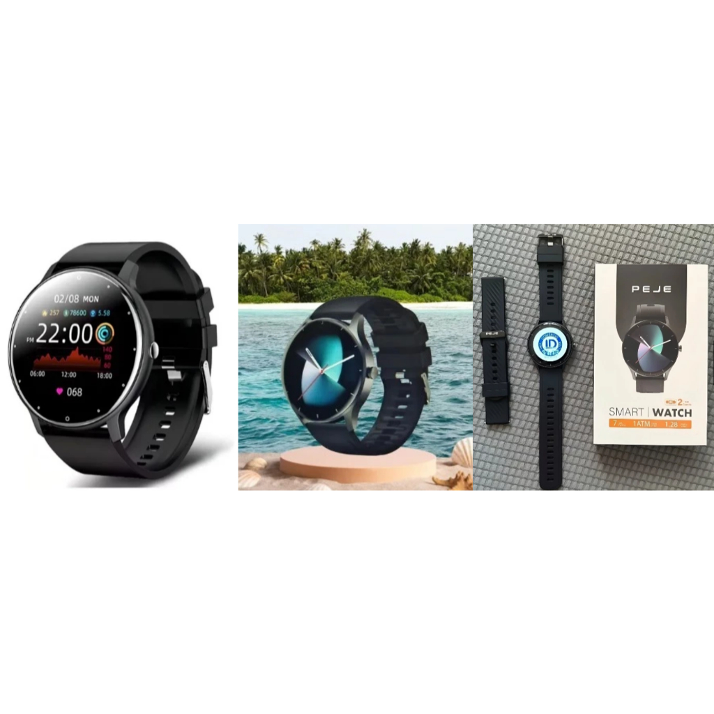 Relógio Smartwatch Peje ZW02 Pro Redondo Preto Tela AMOLED Certificação ...