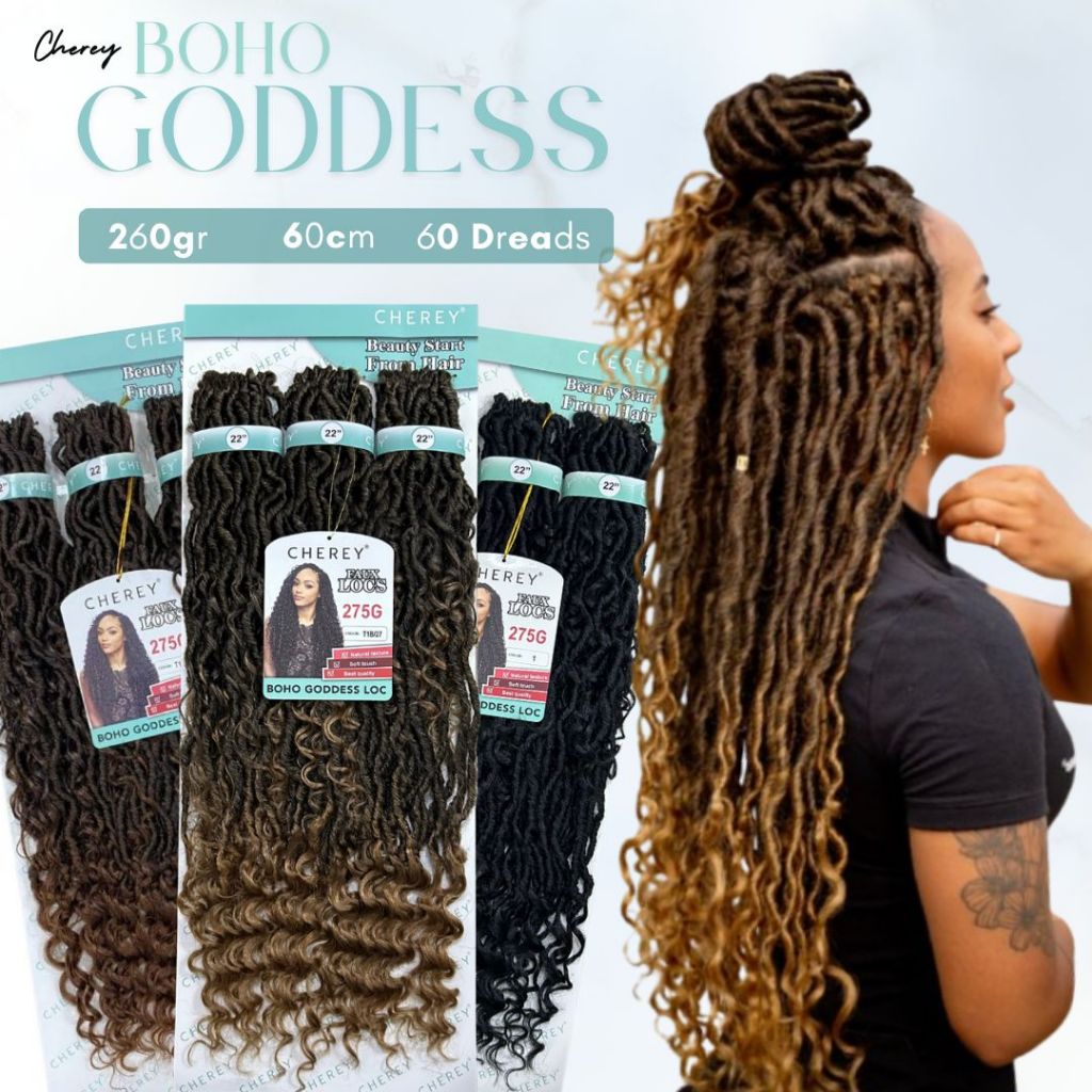 Cabelo Cherey Goddess Loc Faux Locs 60cm Cachos Nas Pontas | Shopee Brasil