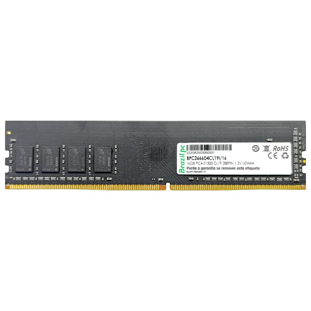 Memória RAM 16GB DDR4 SDRAM 2666MHz 2.67 GHz 1.2V U-DIMM para Desktop ...