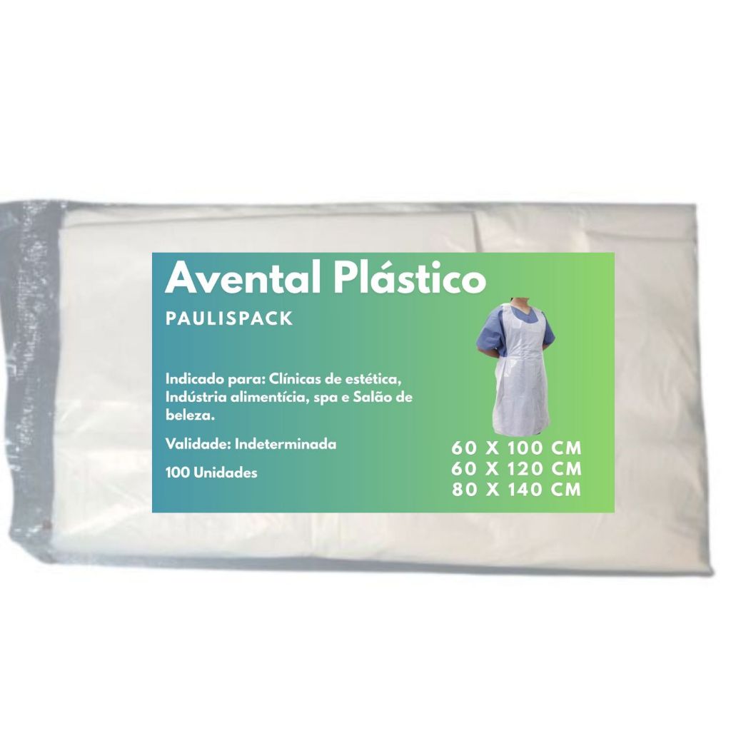 Avental Plástico Descartável - 100 unidades | Shopee Brasil