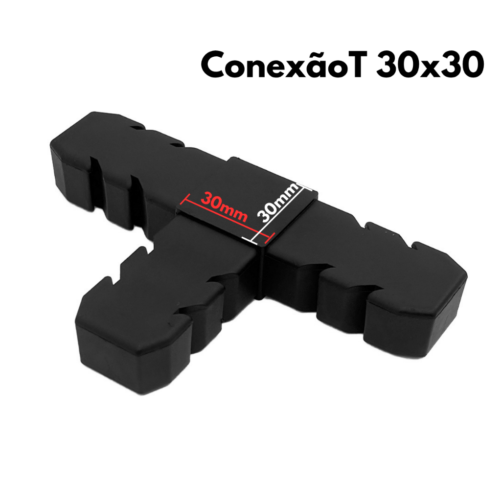 Kit 6 Conexões Tipo T 30x30 P/ Metalon Encaixe Sem Solda | Shopee Brasil