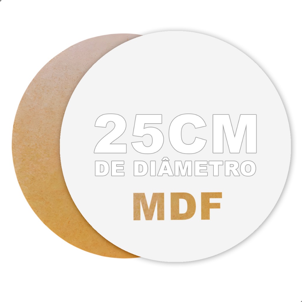 Kit 10 Cake Board Redondo MDF Cru 25cm Base Bolo Confeitaria 3mm ...