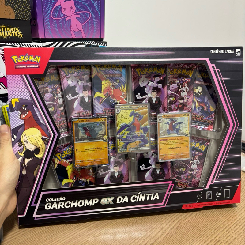 BOX Pokémon Coleção Garchomp EX da Cíntia - Pokémon TCG | Lacrada e ...