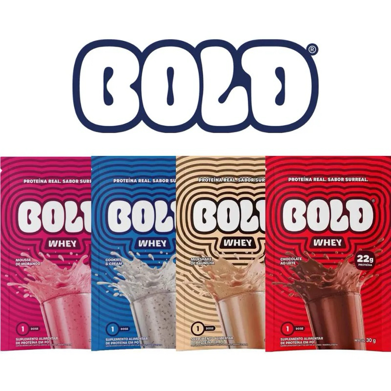 Whey protein Bold 30g dose unitária 22g de proteína | Shopee Brasil