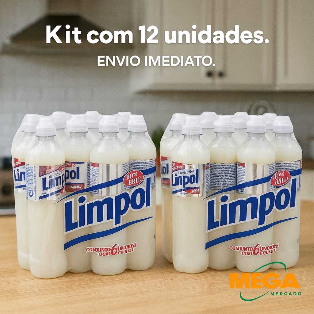 Kit com 12 Detergentes Lava Louças Limpol Coco 500ml Envio Imediato ...