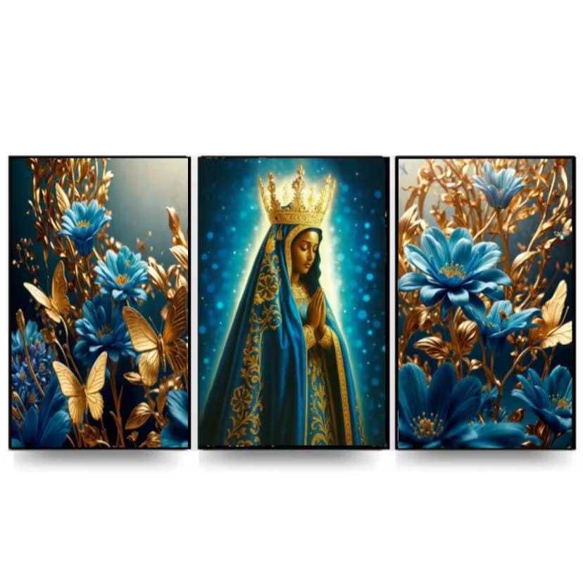 kit quadros decorativos 3peças 60x40 alta qualidade 4K Mãe de Deus ...