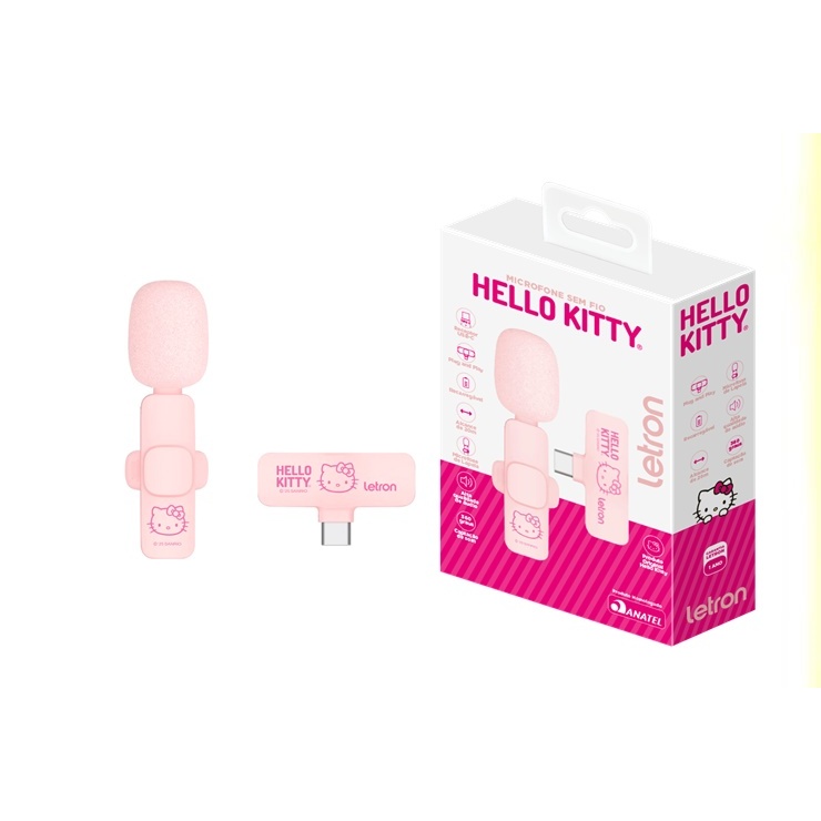 Microfone de Lapela Sem Fio Hello Kitty Caixa - Letron | Shopee Brasil