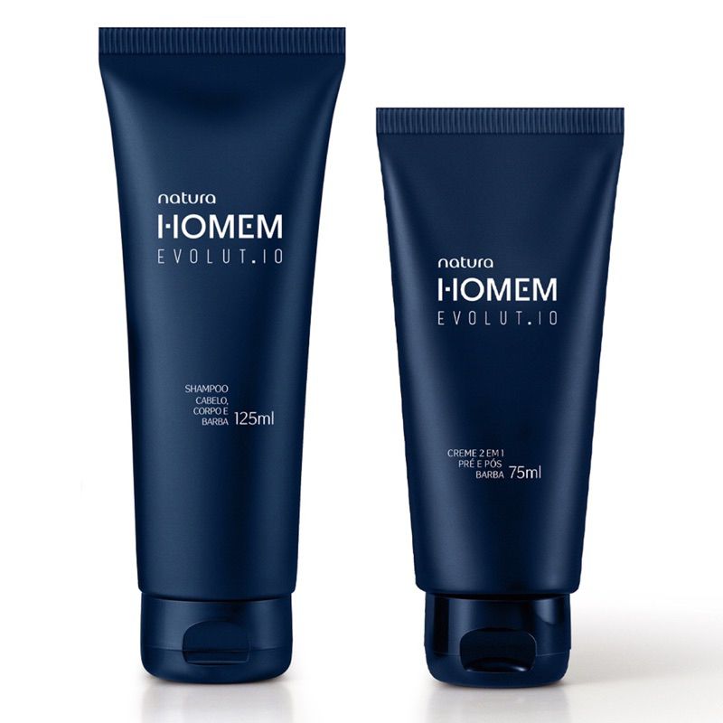 Kit Natura Homem Evolutio Shampoo + Creme 2 em 1 Pré e Pós Barba ...