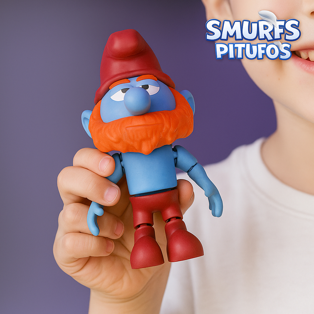 Smurf Ken Articulado – Boneco Azul com Barba Estilosa 3D | Shopee Brasil