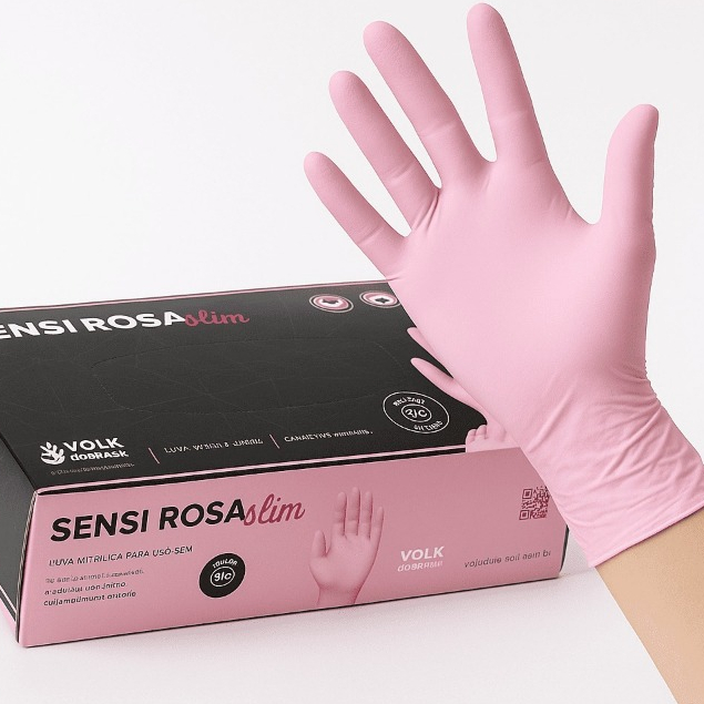 VOLK - LUVA NITRILICA SENSI ROSA SLIM C/100UNI | Shopee Brasil