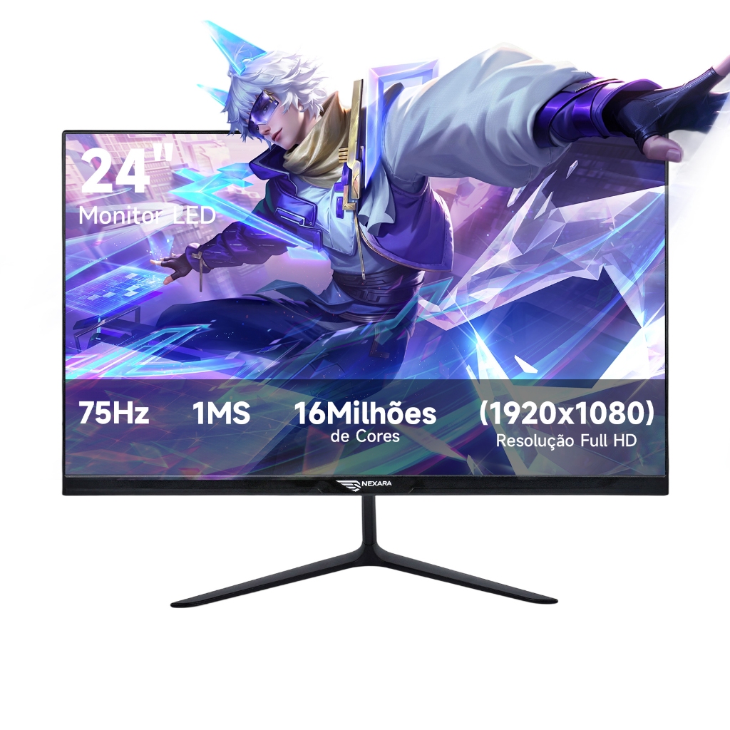Monitor 24 Polegadas Full HD 1080p,IPS,Borda Ultra Estreita,Ideal para ...