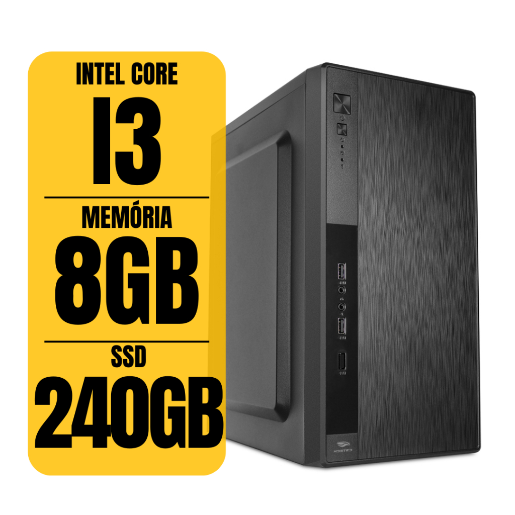 Computador CPU Intel Core i3 8GB DDR3 SSD 240GB Fonte 230w Bivolt ...