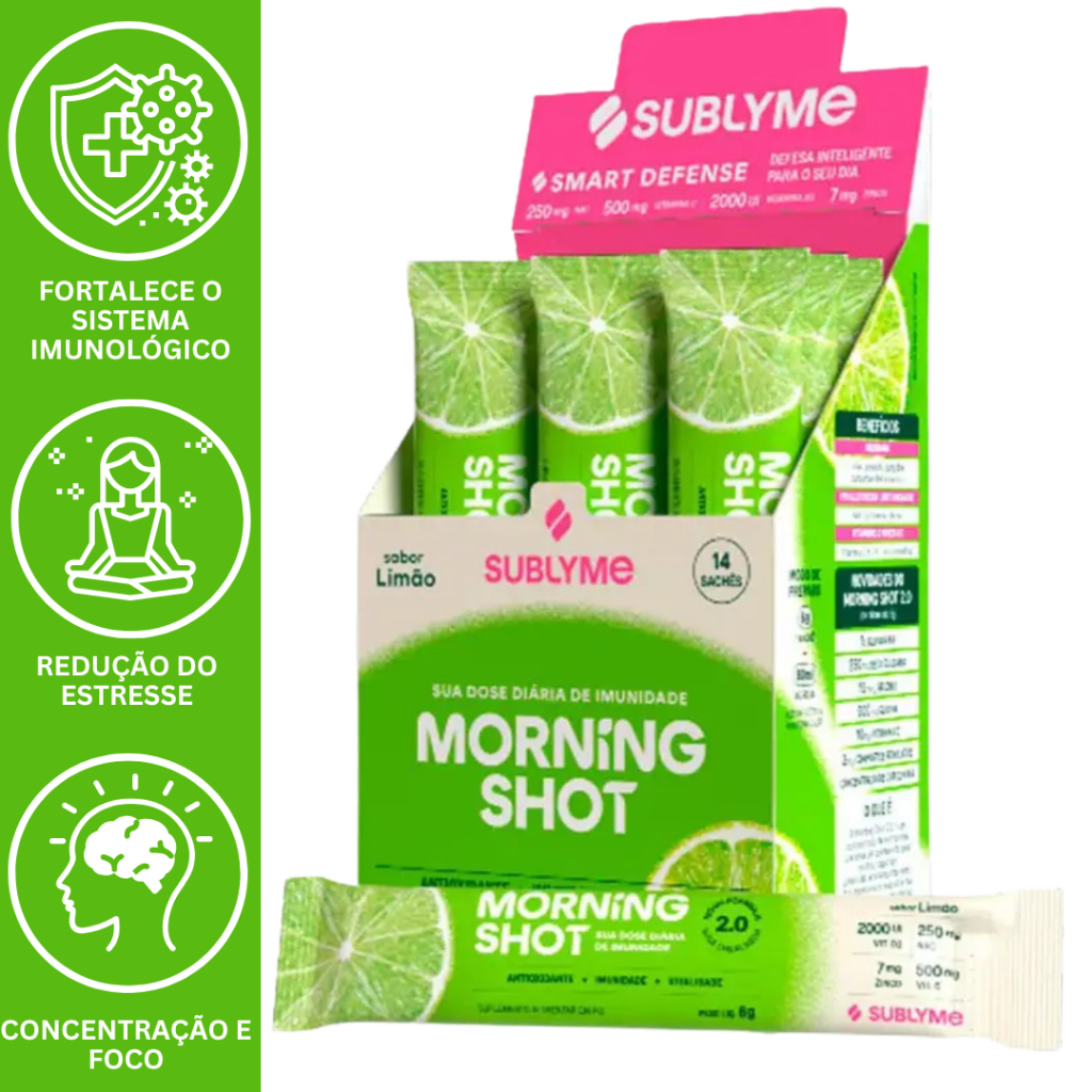 MORNING SHOT CX C/14 SACHES 6G IMUNIDADE E VITALIDADE- SUBLYME ORIGINAL ...