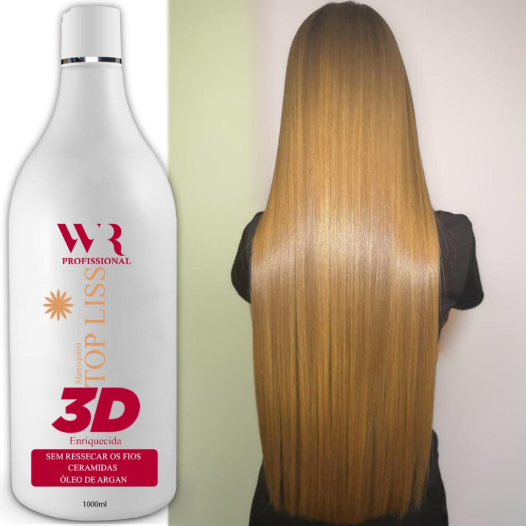Progressiva Top Liss 3D 1000ml - Alinhamento, Brilho Espelhado e Sem ...