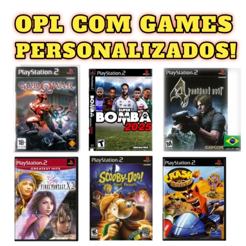 OPL GAMES PARA SEU PS2 VIA USB! kit completo mc+ pd 64gb! | Shopee Brasil