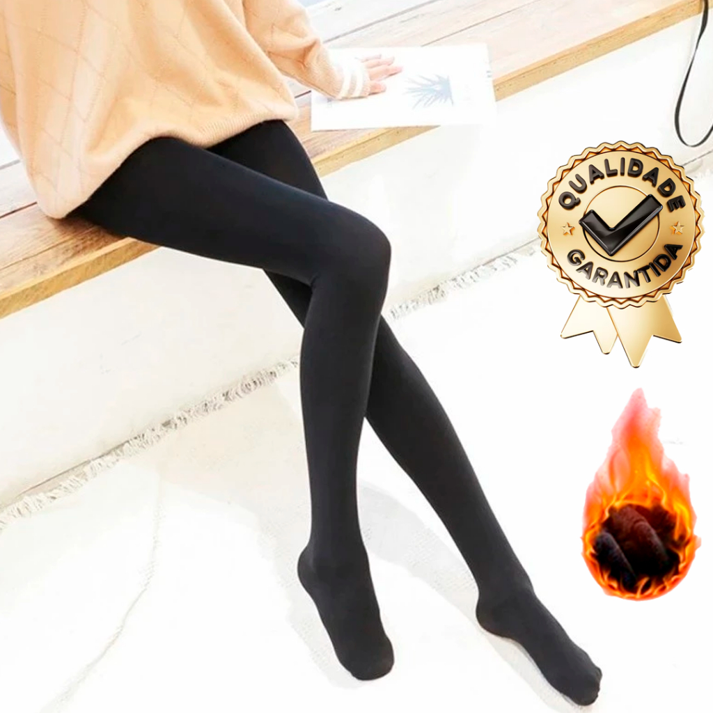 Meia Calça Fio 80 Preta térmica Adulto Térmica Legging - Feminino com ...