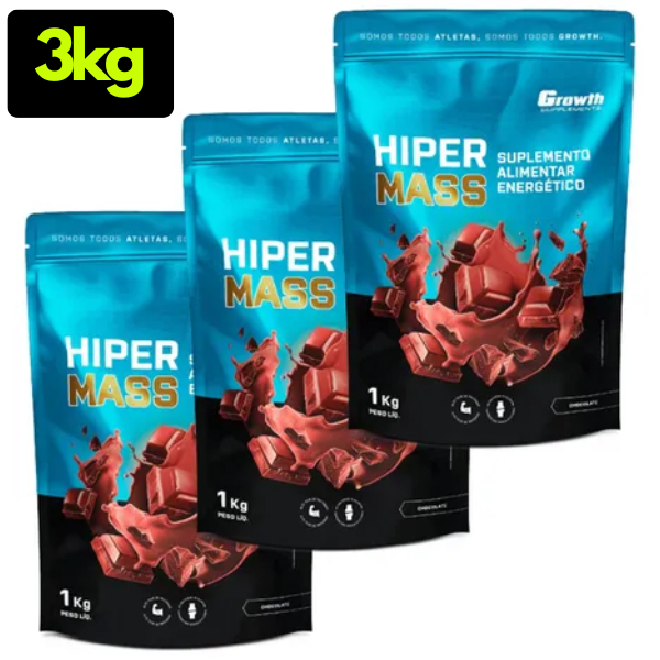Kit 3 X Hiper Mass (1kg) - Growth Supplements | Shopee Brasil