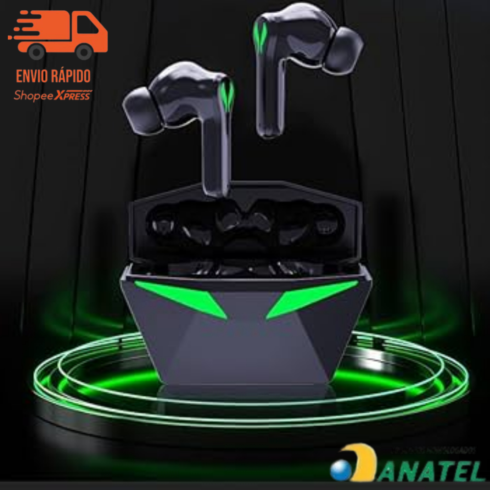 Fone De Ouvido Bluetooth Sem Fio TWS Gamer Com Microfone Display LED 5. ...
