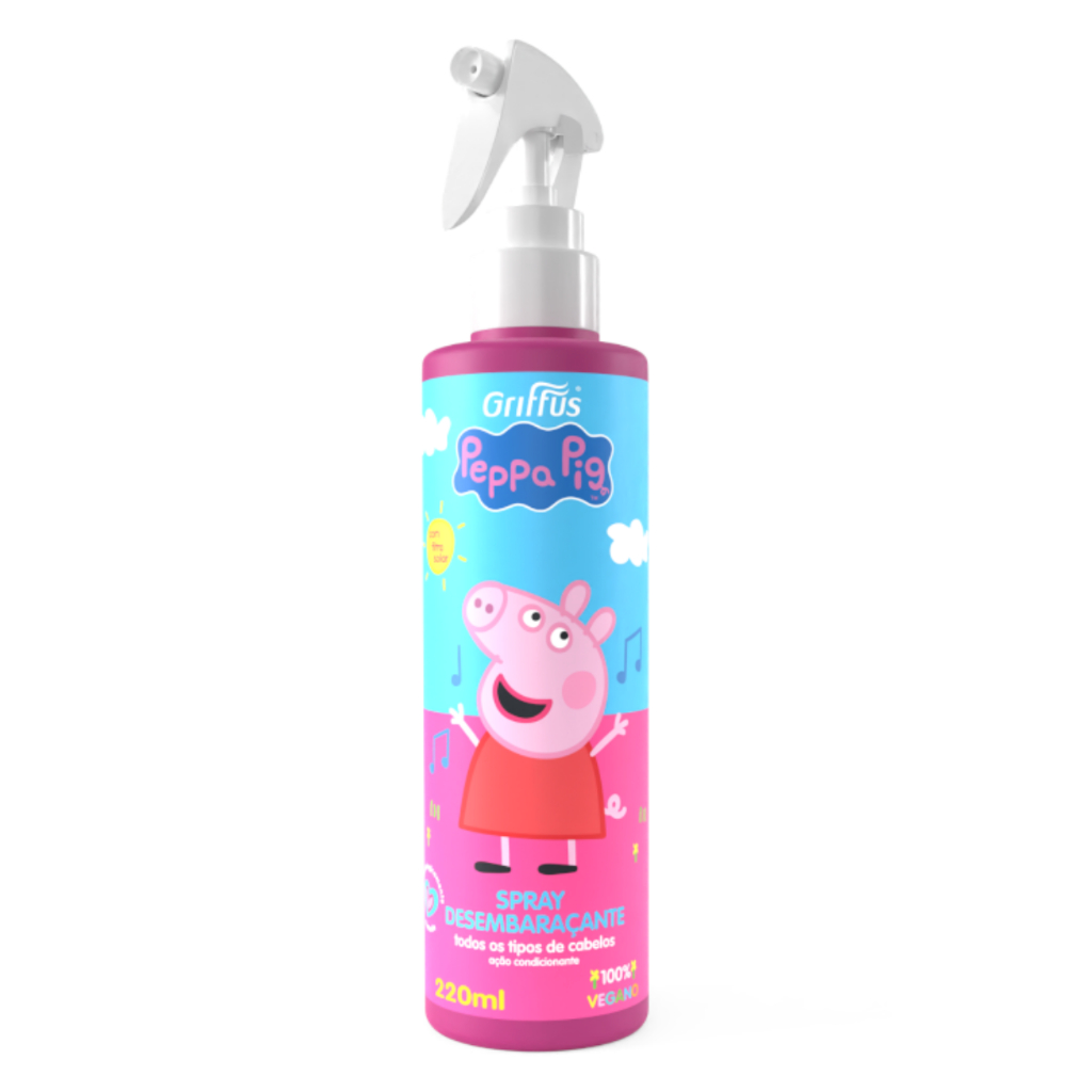 Spray Desembaraçante Peppa Pig 220ml Todos tipo de cabelo ação ...