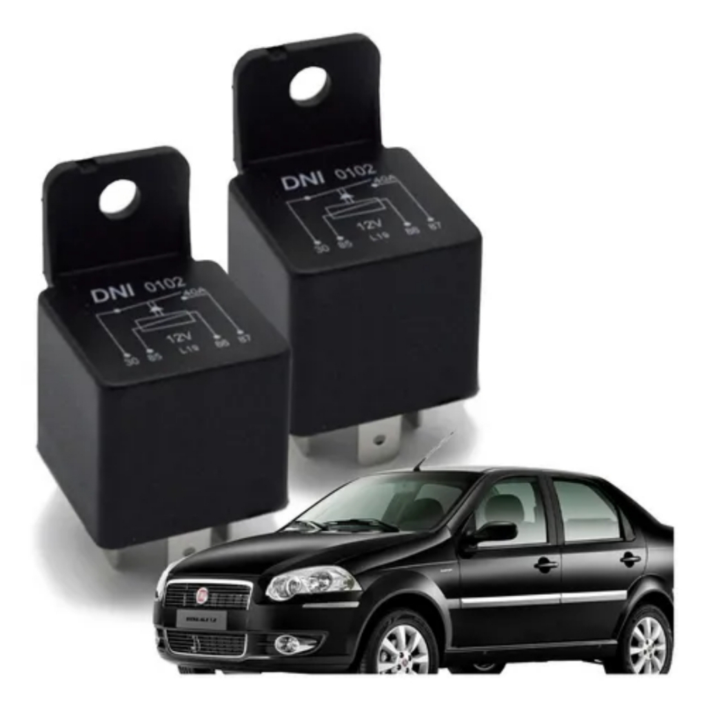2 Rele Auxiliar Universal 12v 40a 4 Pinos E Suporte Dni 0102 | Shopee ...