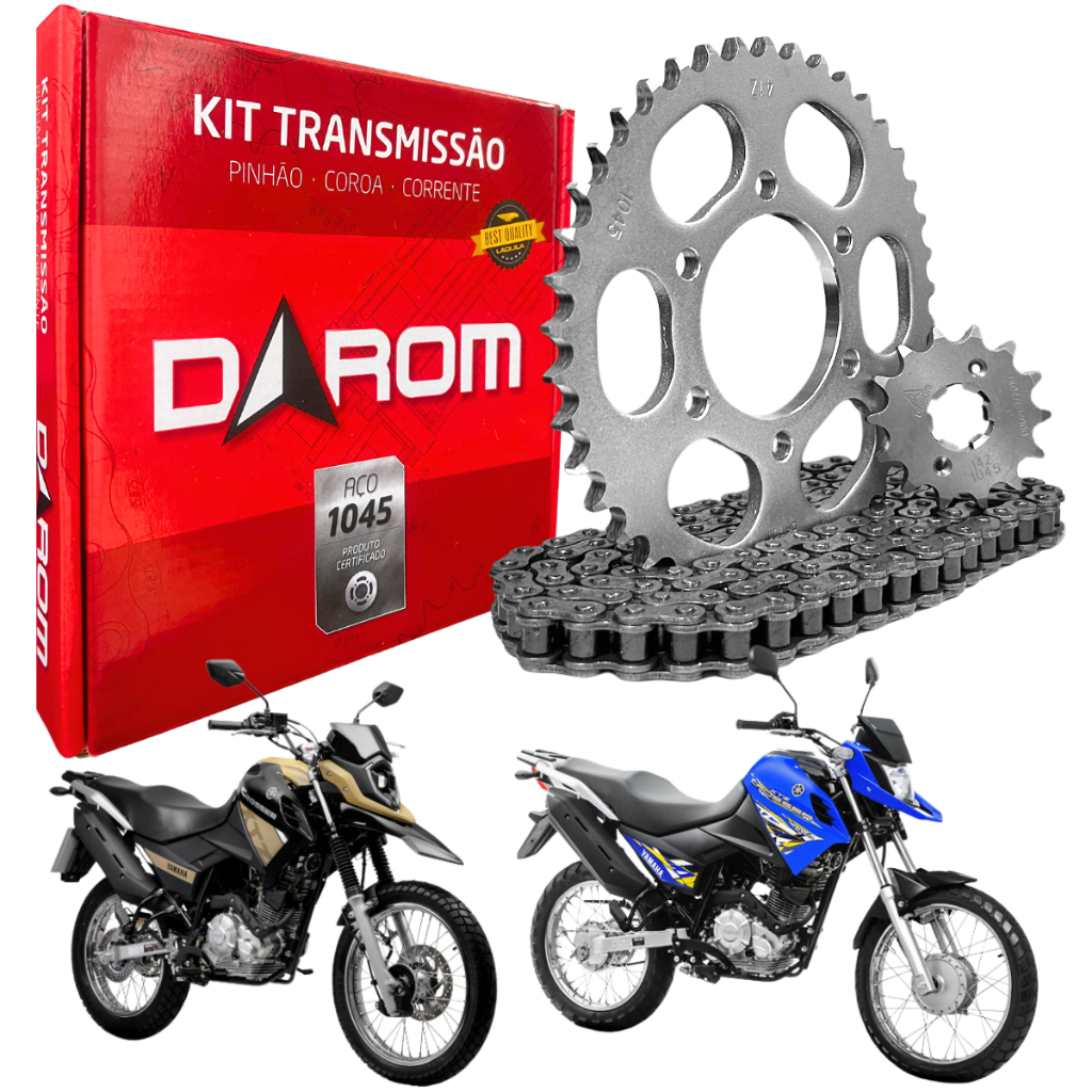 Kit Relação Tração XTZ Crosser 150 Yamaha Original Darom 2014 2015 2016 ...