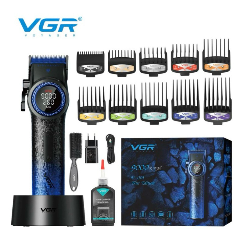 Máquina de cortar cabelo Pro VGR V-001 Azul | Shopee Brasil
