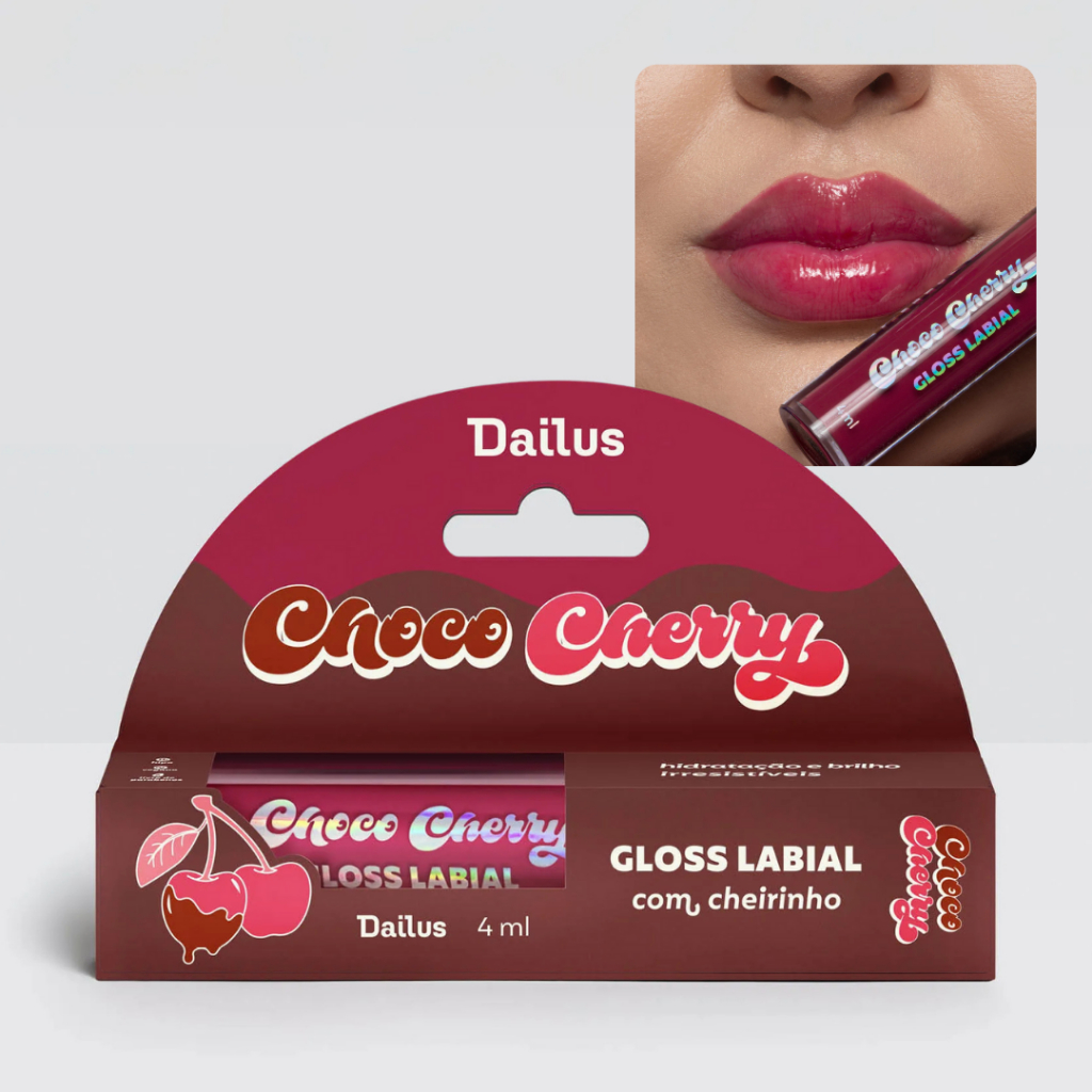 Gloss Labial Choco Cherry Dailus Bombom de Cereja | Shopee Brasil