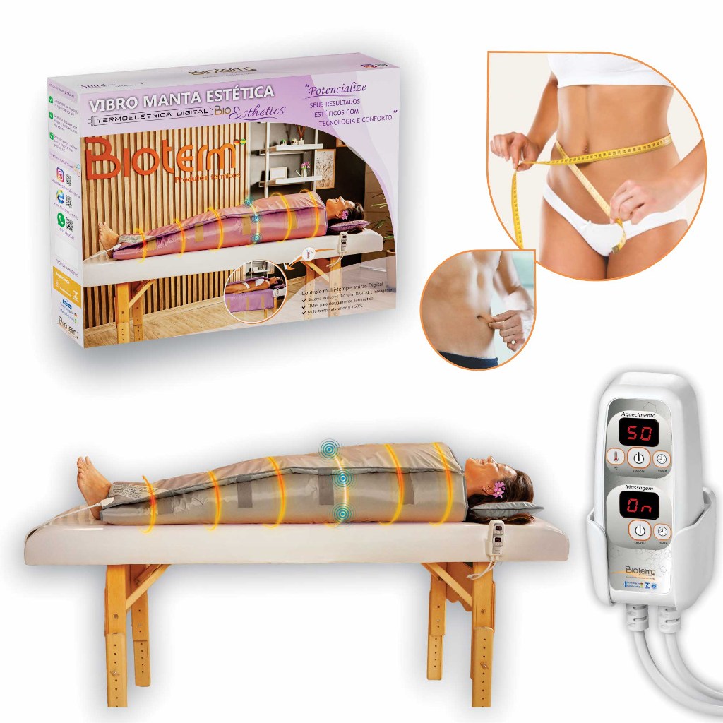Vibro Manta Térmica Estética Massageadora CORPO INTEIRO Digital Bivolt ...