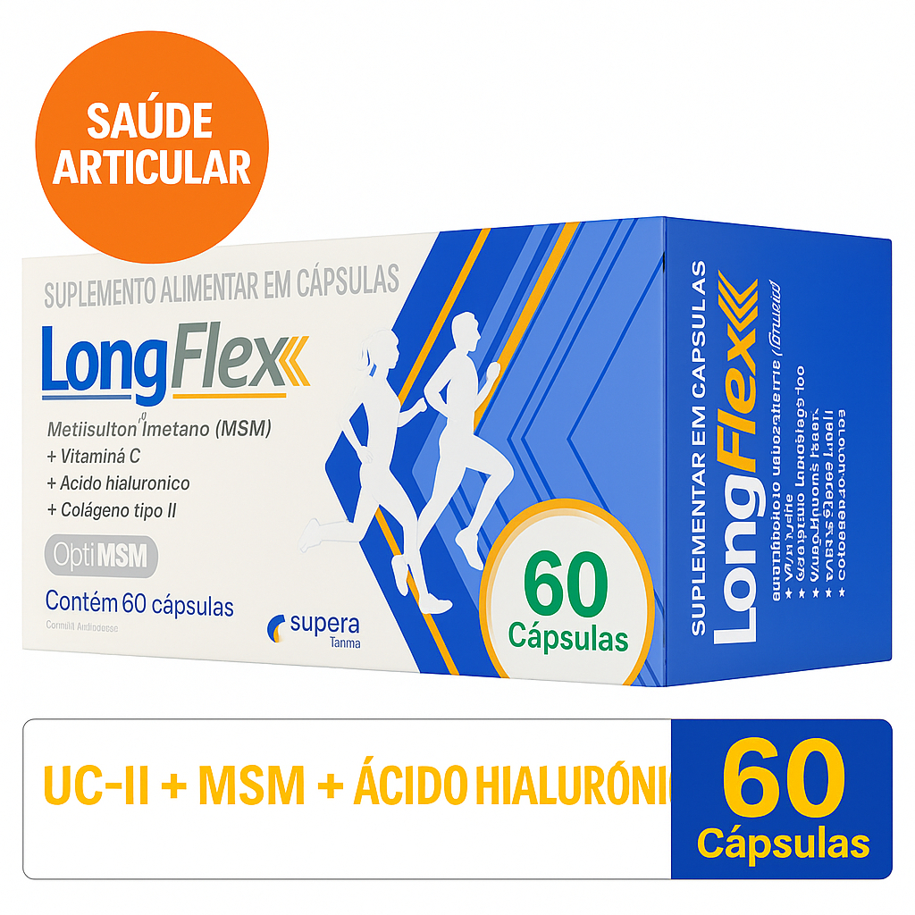 LongFlex UC-II + MSM + Ácido Hialurônico – Articulações | 60 Cáps ...