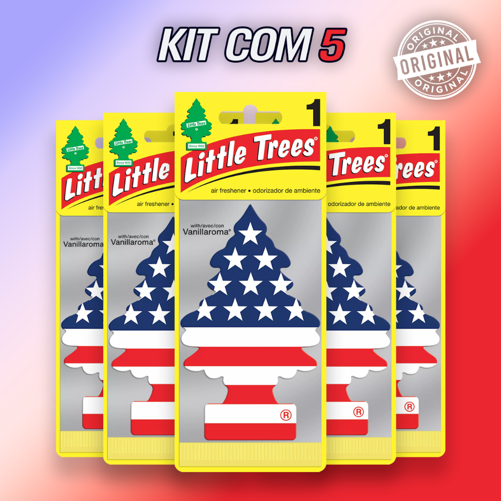 Kit com 5 Aromatizante Little Trees Original - Cheirinho Vanilla Pride ...