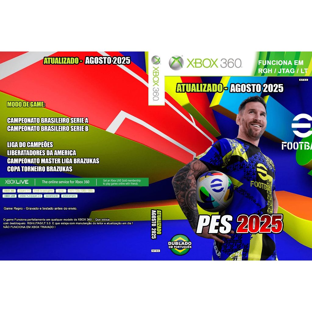 Pes 2025 P/ XBOX360 (LTU/LT/JTAG/RGH) | Shopee Brasil