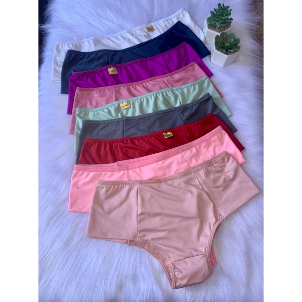 Kit 10 Calcinhas Cintura Alta Pala-Dupla Confoto Micro Fibra - PÓS ...