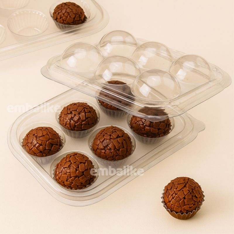 10/50 Embalagens Blister p/ 6 Doces Brigadeiros Bombons Confeitaria Com ...