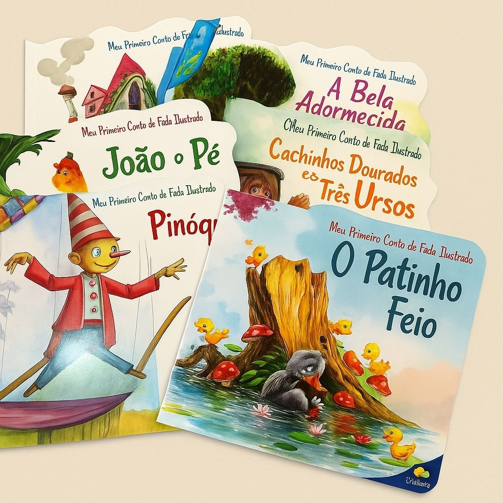 Coleção 6 Livros Meu Primeiro Conto de Fada Ilustrado, Bela,Urso, João ...